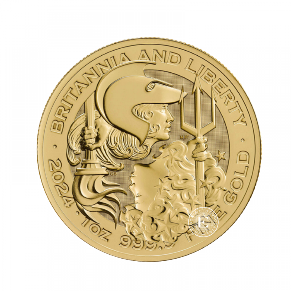 1 oz (31.10 g) gold coin Britannia and Liberty, Great Britain ...