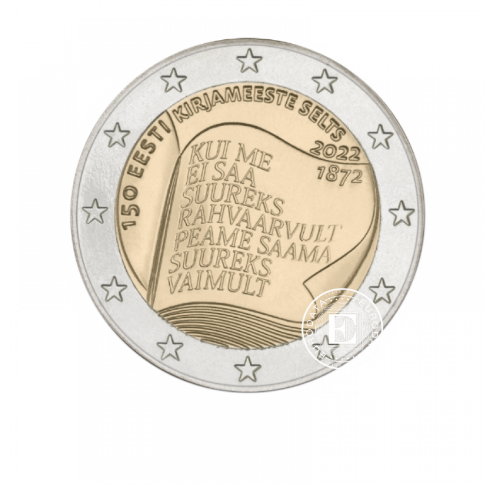 2 eurų moneta 150-osios Estijos literatų draugijos įkūrimo ...