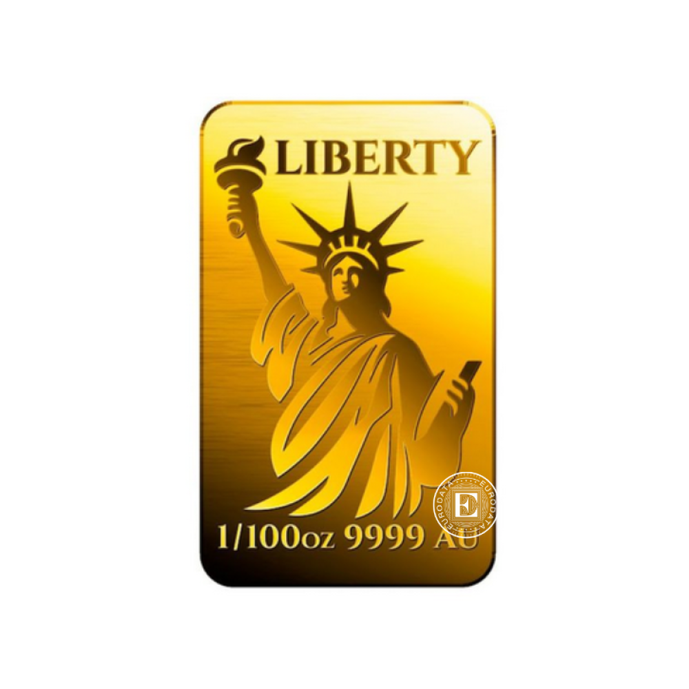 1/100 oz investicinio aukso luitas Statue of Liberty, Private ...