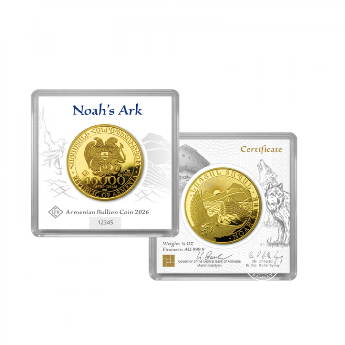 1/4 oz (7.78 g) auksinė moneta Nojaus arka, Armėnija 2026 ...