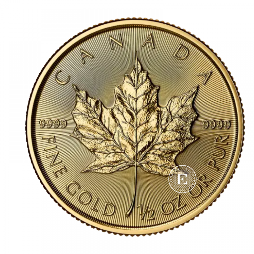 1/2 oz (15.55 g) auksinė moneta Klevo lapas, Kanada 2026