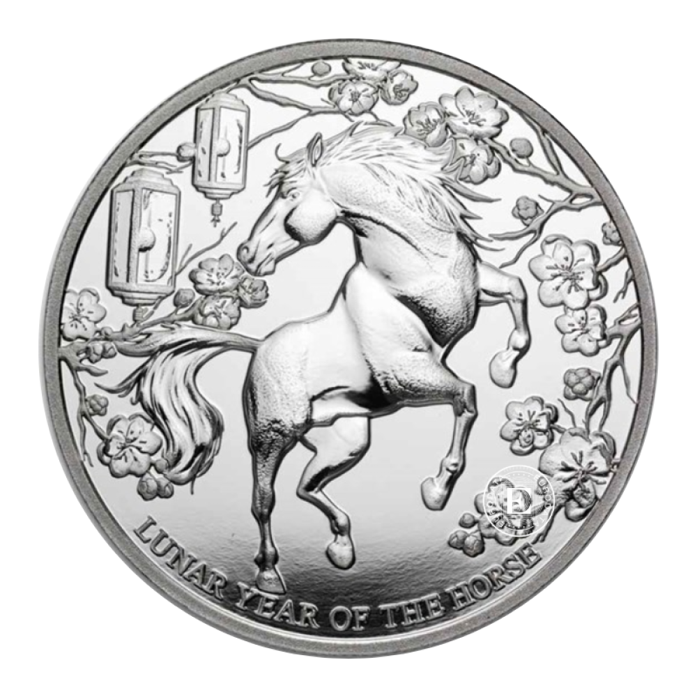 1 oz (31.10 g) sidabrinė moneta Arklio metai, Pitkerno Salos ...